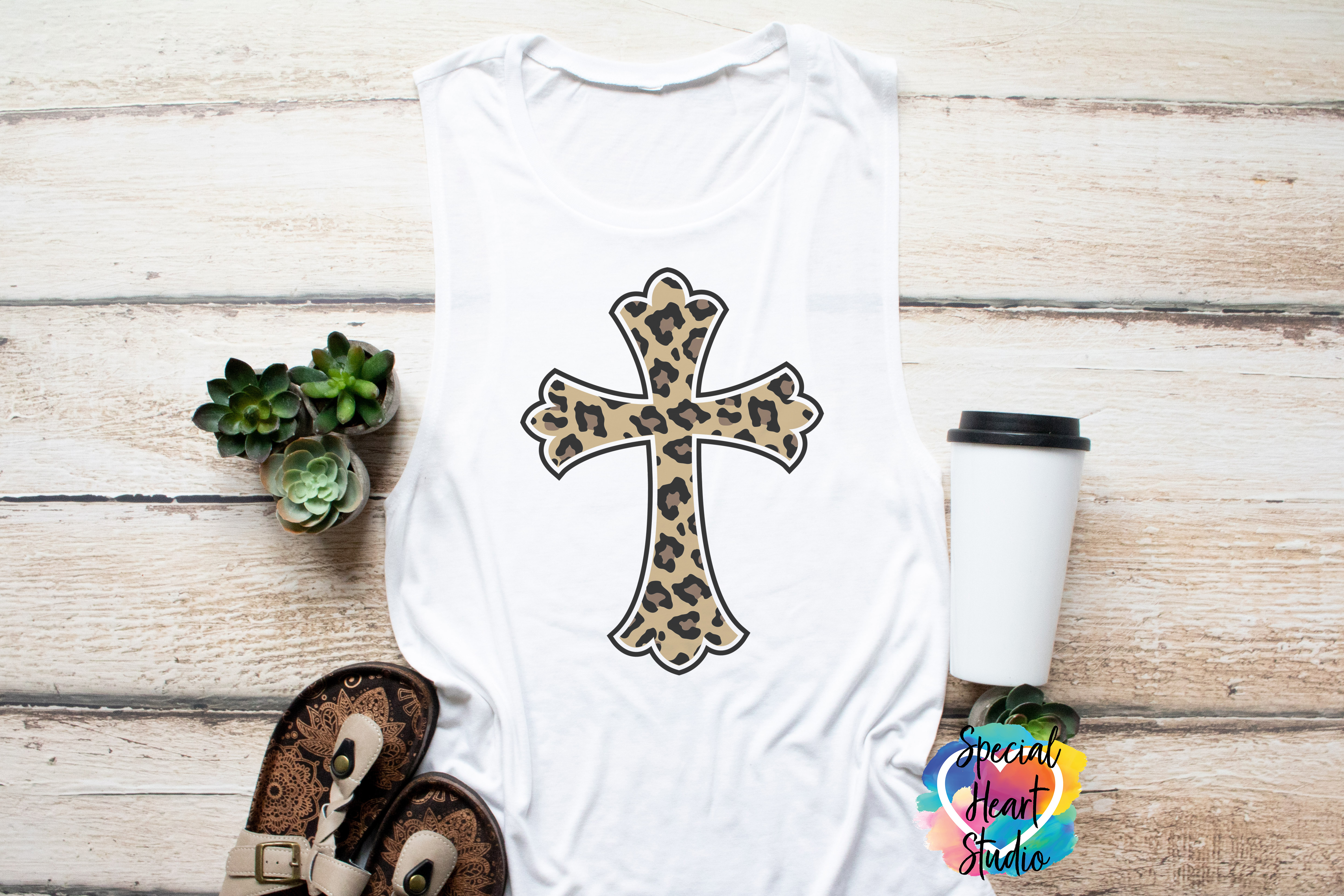 LEOPARD PRINT CROSS FREE SVG CUT FILE - Special Heart Studio