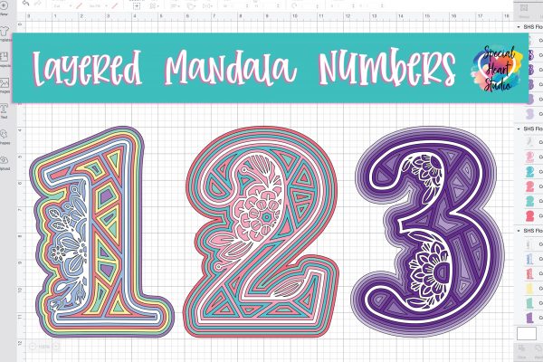LAYERED MANDALA NUMBERS FREE CUT FILES - Special Heart Studio