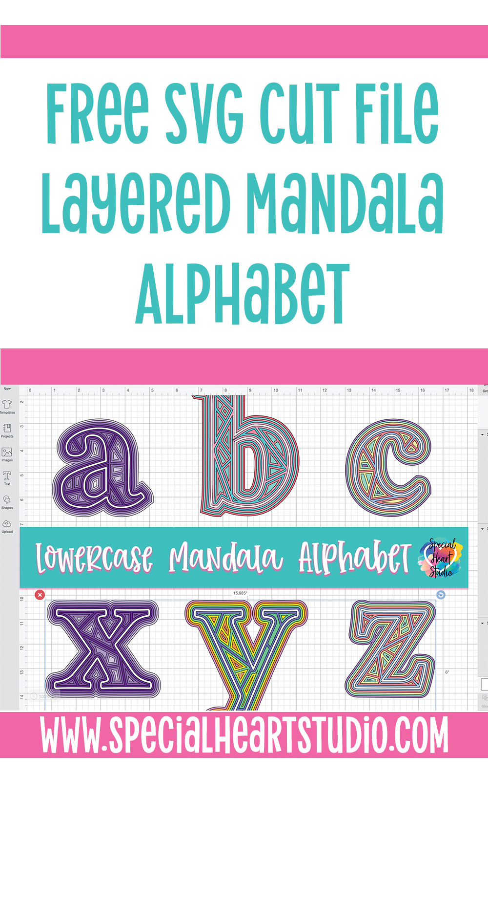 LOWERCASE ALPHA SET - FREE CUT FILES - Special Heart Studio