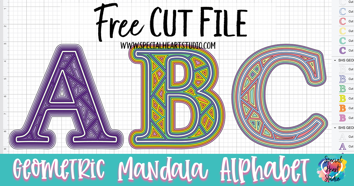 Free Layered Alphabet Mandala Svg Set Ideas Layered SVG Cut File