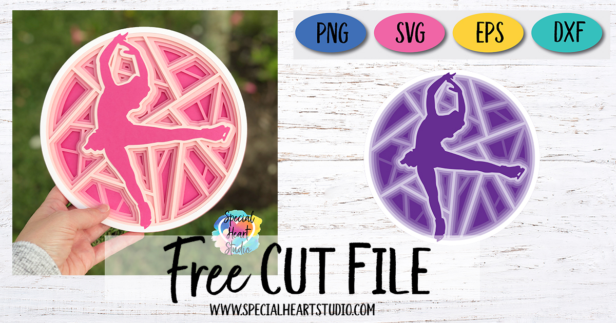 FREE Layered Figure Skater Mandala Cut File CUT FILE