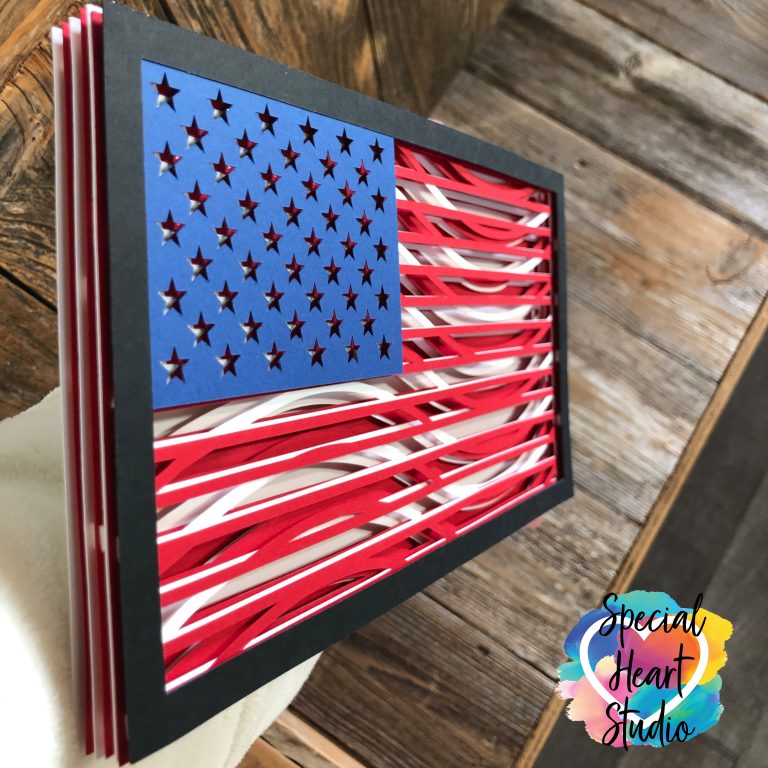 LAYERED AMERICAN FLAG - FREE CUT FILE - SPECIAL HEART STUDIO