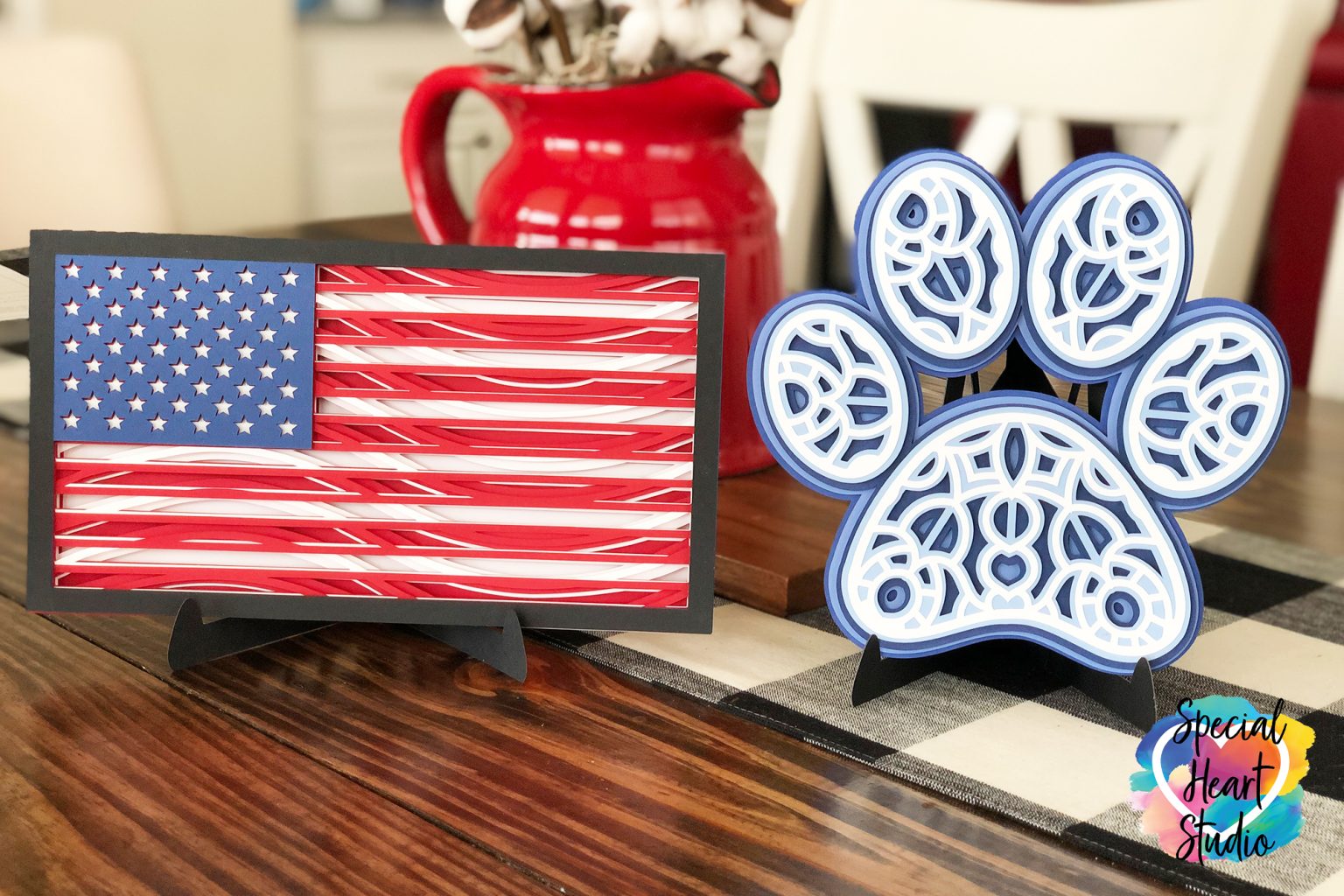 LAYERED AMERICAN FLAG - FREE CUT FILE - SPECIAL HEART STUDIO