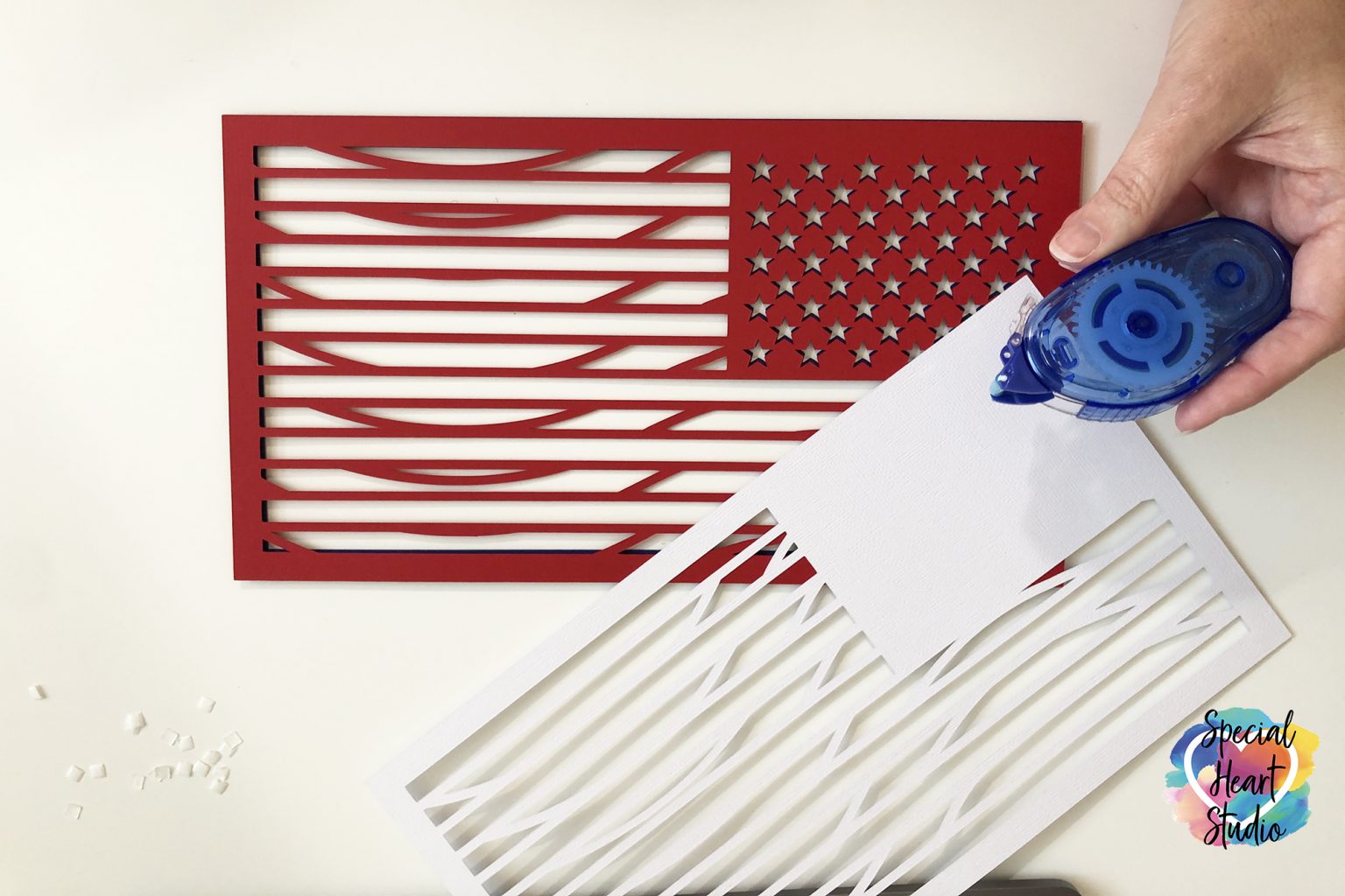 LAYERED AMERICAN FLAG - FREE CUT FILE - SPECIAL HEART STUDIO