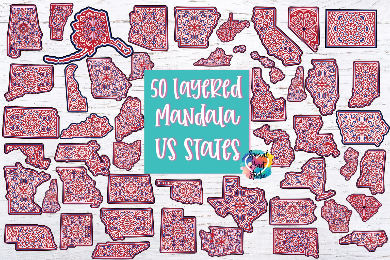 FREE LAYERED MANDALA STATES SVG - SPECIAL HEART STUDIO