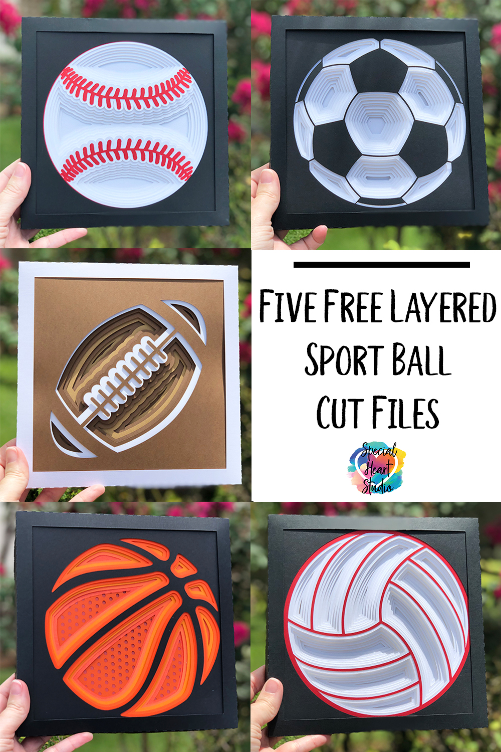 FIVE FREE SPORTS BALL LAYERED SVG CUT FILES - Special Heart Studio