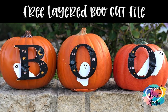 FREE LAYERED BOO HALLOWEEN CUT FILE - SPECIAL HEART STUDIO