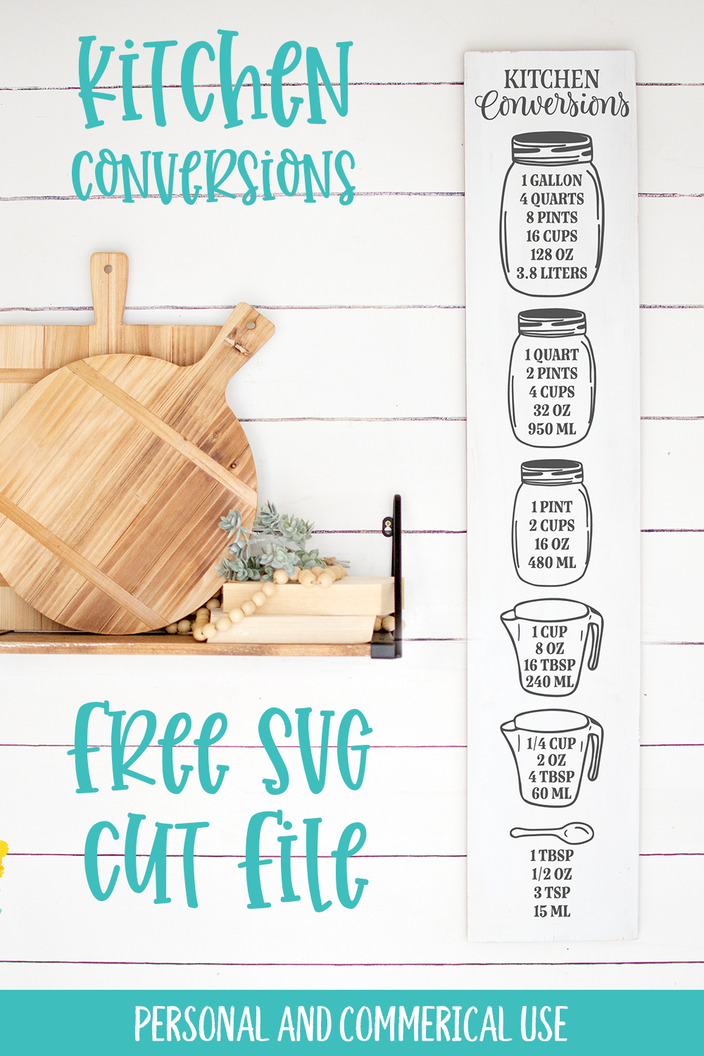 KITCHEN CONVERSION CHART - FREE CUT FILE