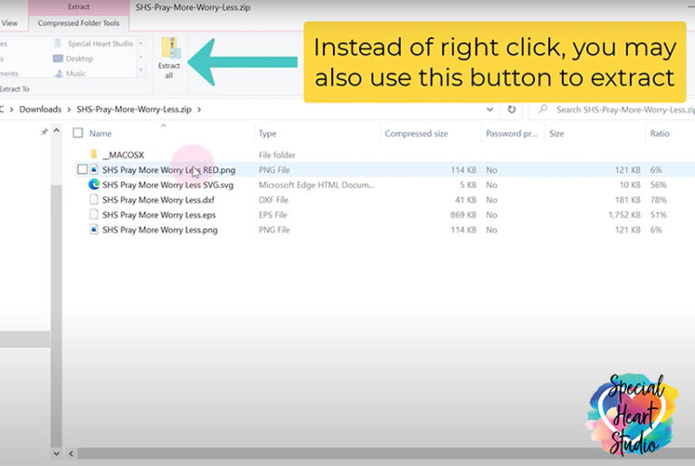 How To Unzip And View SVG Files in Windows 10 - Special Heart Studio