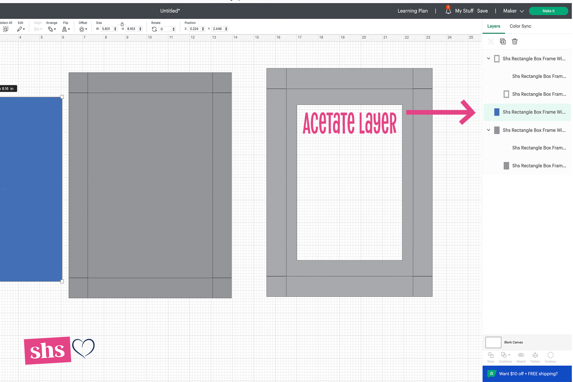 How To Make A Cardstock Shadow Box Frame - Special Heart Studio