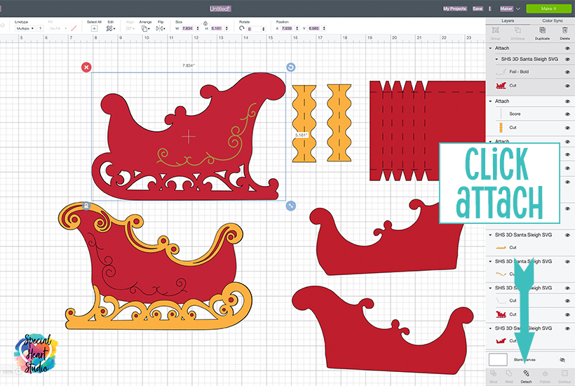 Full Size Template Printable Santa Sleigh Template Prntbl 