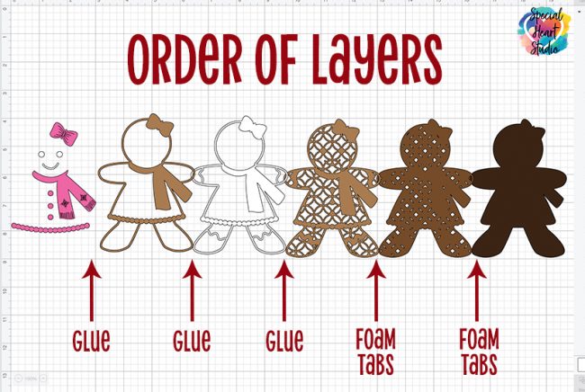 LAYERED GINGERBREAD BOY AND GINGERBREAD GIRL - SPECIAL HEART STUDIO